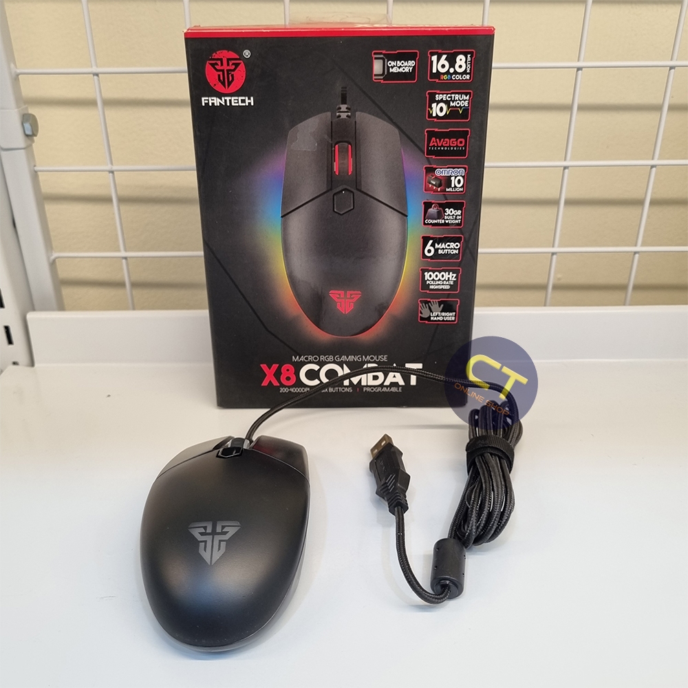 Jual FANTECH X8 Combat Macro RGB Gaming Mouse -BLACK | Shopee Indonesia