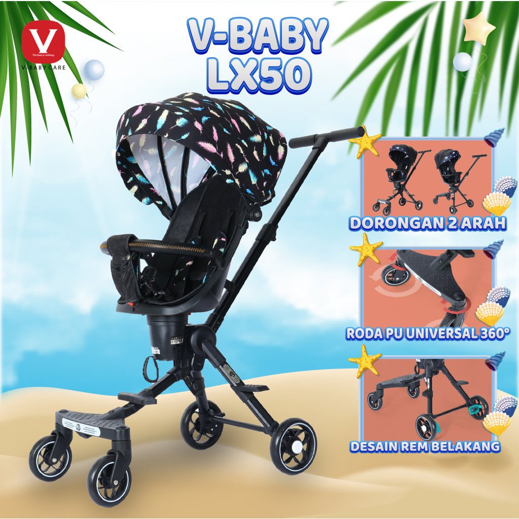Jual V-BABYCARE Kereta dorong bayi/ stroller bayi lipat /kursi dorong ...