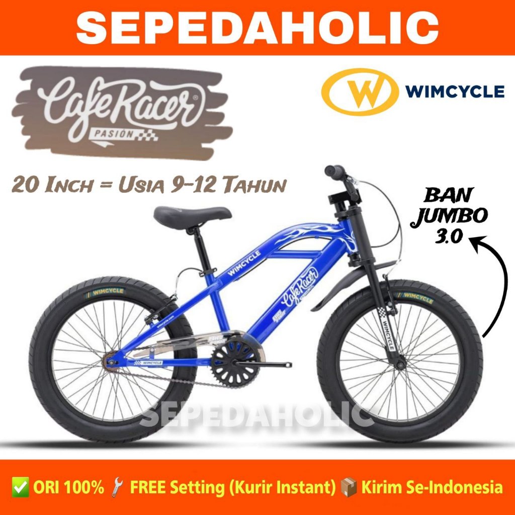 Jual Sepeda Anak Laki WIMCYCLE BIG FOOT CAFERACER BIGFOOT Uk 16 & 20 ...