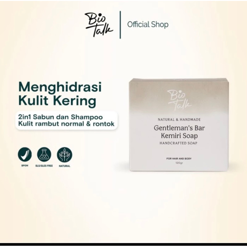 Jual BioTalk Sabun Shampoo Natural Herbal Gentleman's Bar Soap bio talk ...