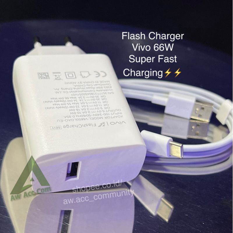 Jual Charger VIVO Type C Flash Charging 66W T1 Pro X50 X60 X70 X80 Pro ...