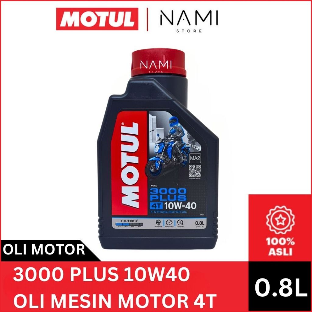 Jual *MOTUL 3000 PLUS 10W40 (0.8L)* Oli Mesin Motor 4T manual - ORIGINAL | Shopee Indonesia