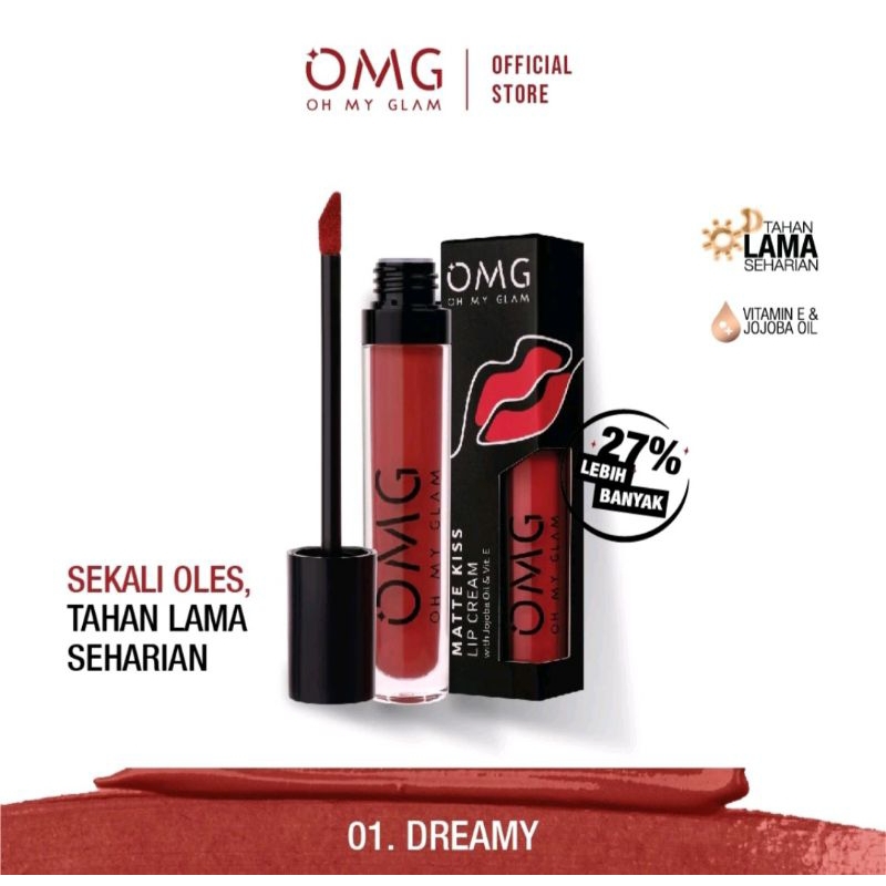 Jual OMG Matte Lip Cream shade 01 dreamy (new) | Shopee Indonesia