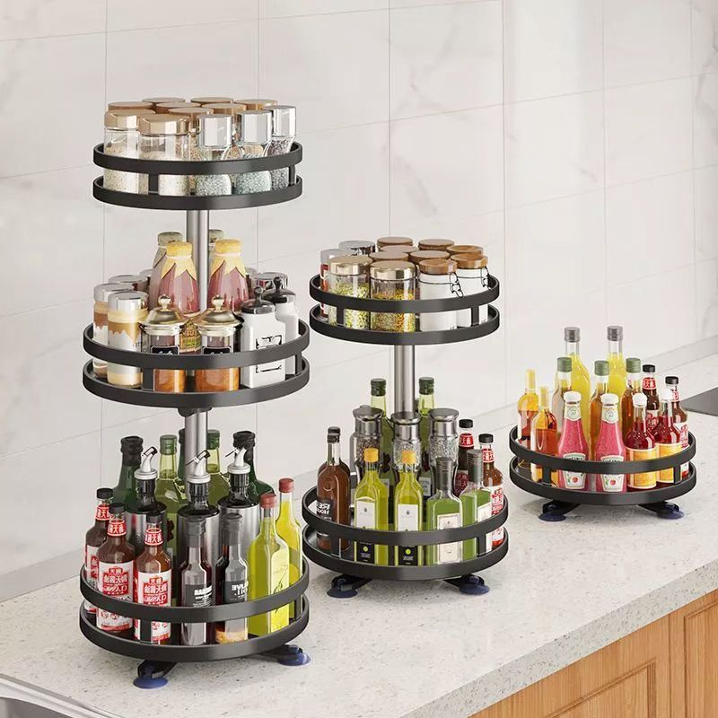 Jual Rak Bumbu Putar 360 Derajat Stainless Rotate Kitchen Rack ...