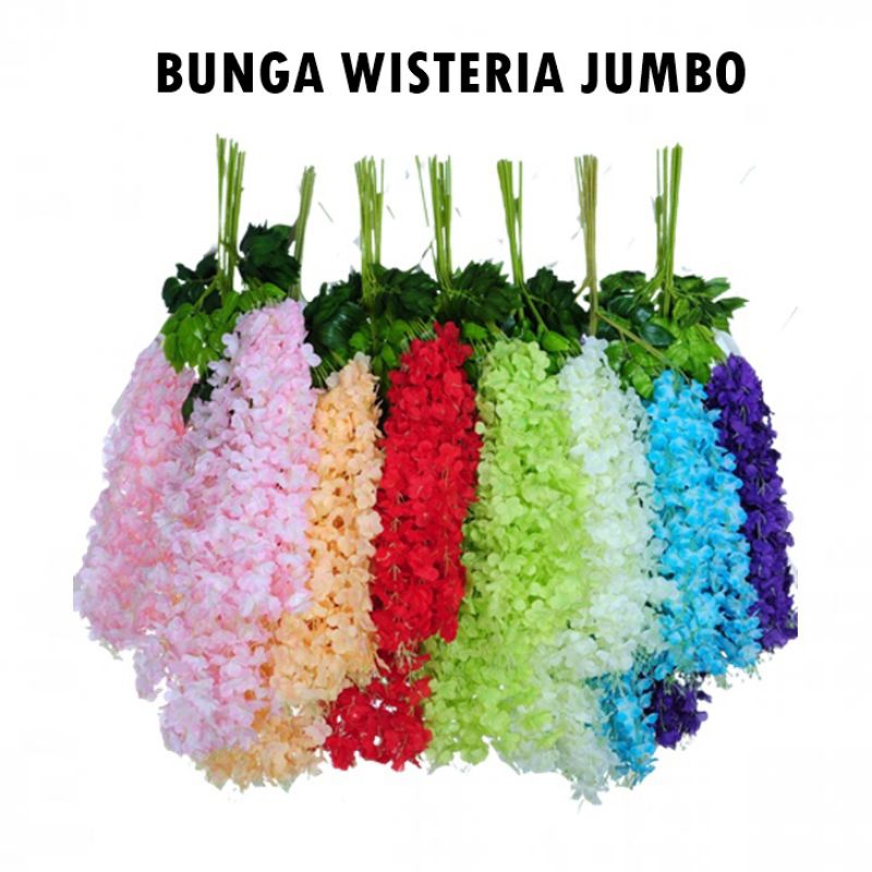 Jual Grosir Lusinan 12pcs Tangkai Bunga Artificial Plastik Wisteria ...
