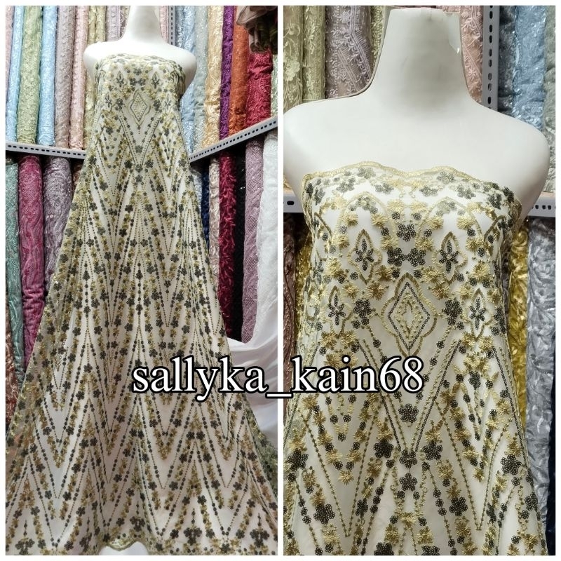 Jual kain tile Payet piramid / tille Payet / tille kebaya mewah ...