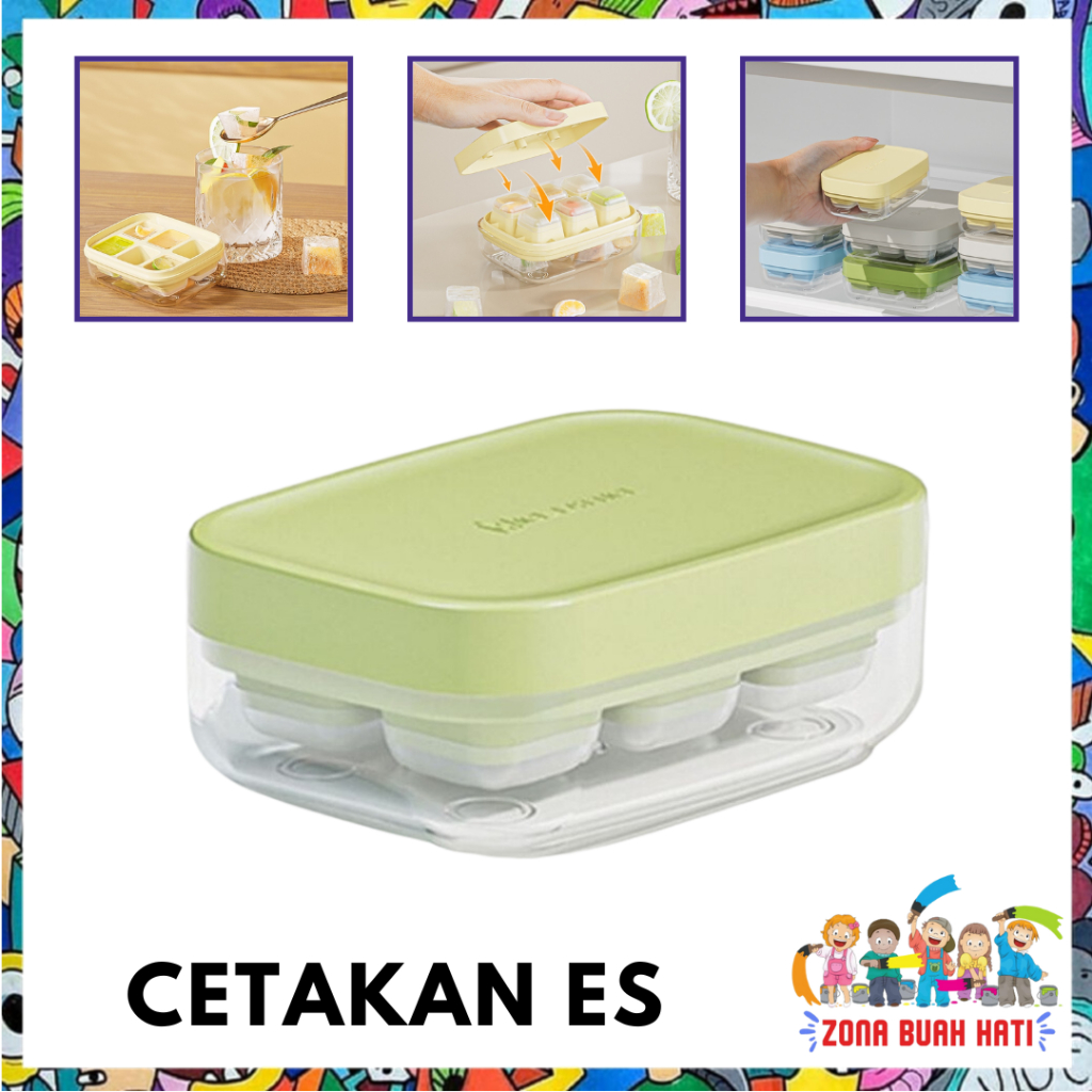 Jual ZBH 6 SEKAT Cetakan Es Batu Cokelat Jelly Mode Tekan Press Dengan ...