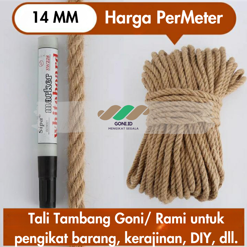 Jual Tali rami 14mm PER METER Tali goni / Garukan Kucing / Tali ...
