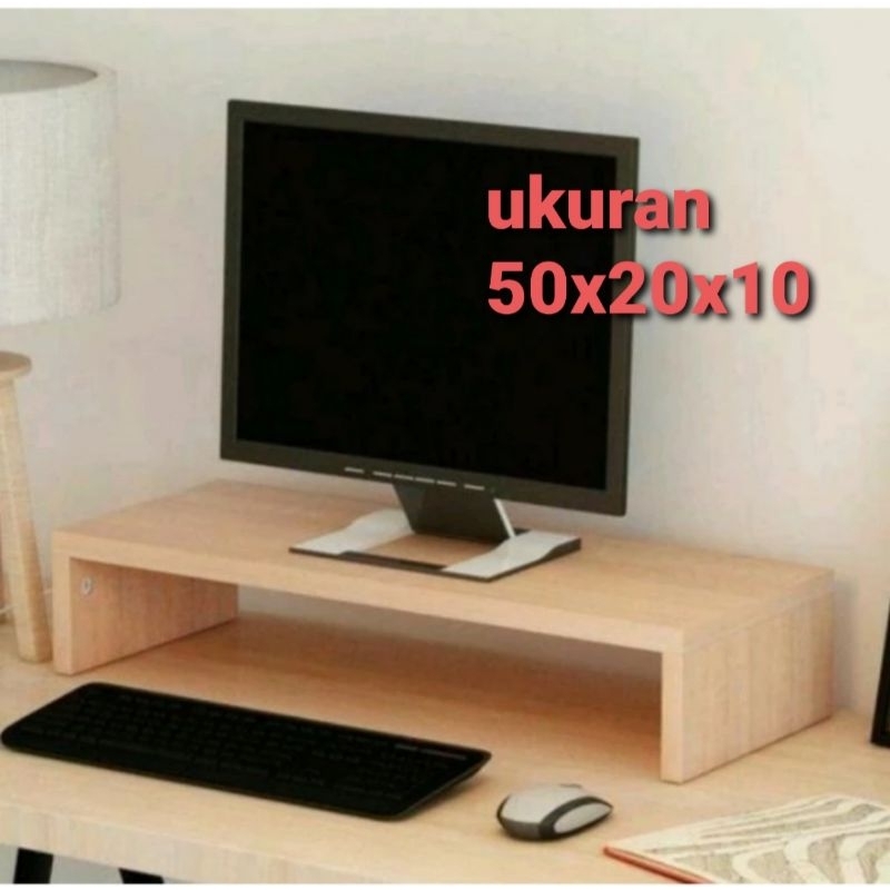 Jual stand holder monitor // dudukan monitor kayu mahoni | Shopee Indonesia