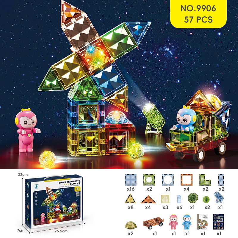 Jual Mainan Magnetic Tiles Blocks 4D Diamond Puzzle Board Sheet / STEM ...