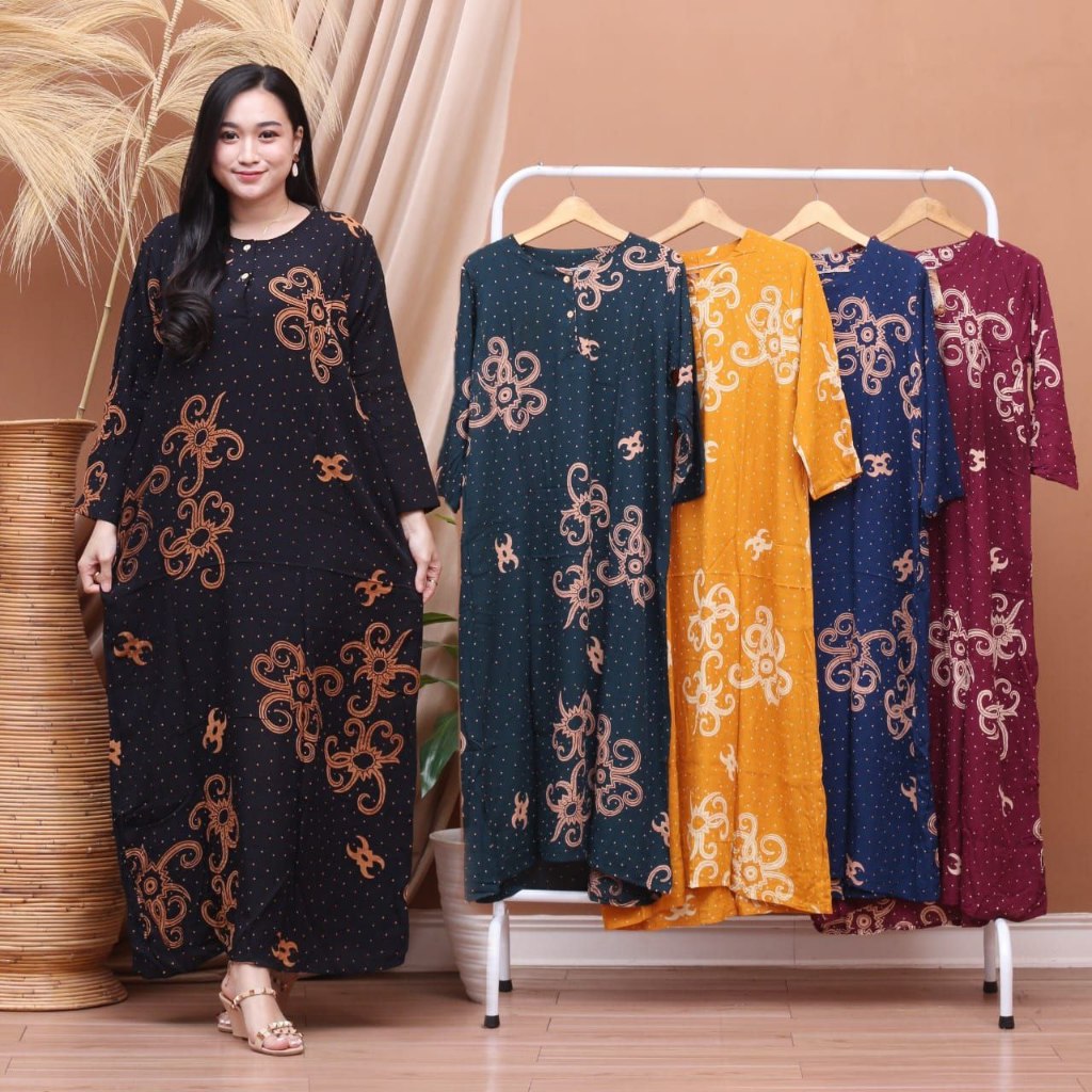 Jual LONGDRES MOTIF DASTER LENGAN PANJANG BUSUI KANCING DEPAN BAHAN RAYON LD 110 MURAH | Shopee ...