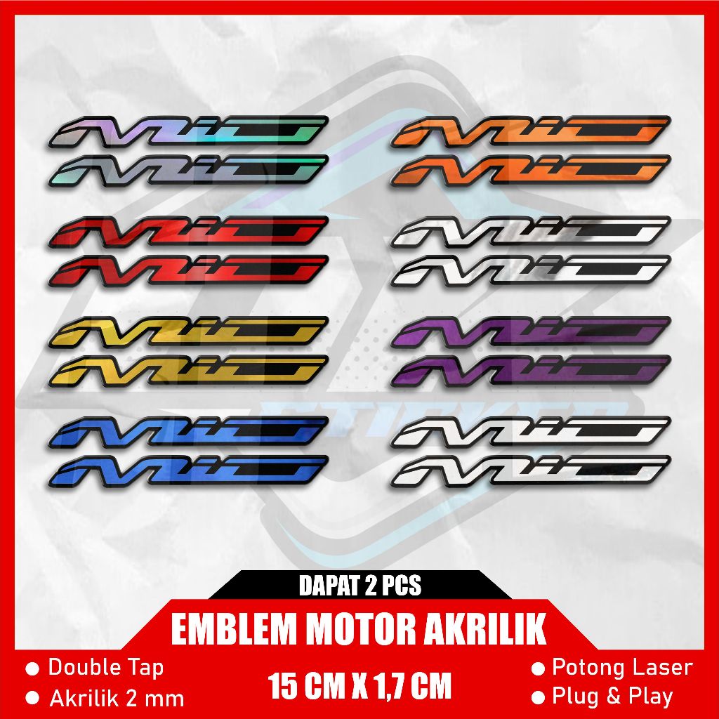 Jual Emblem Motor MIO / Emblem MIO Timbul / Emblem Akrilik 2mm + Doubel ...