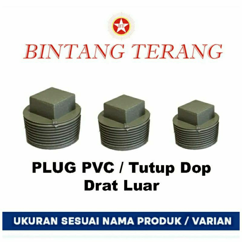 Jual Plug 11/2 inch AW / Flug PVC / Tutup Pipa Drat Luar 11/2" / Dop ...