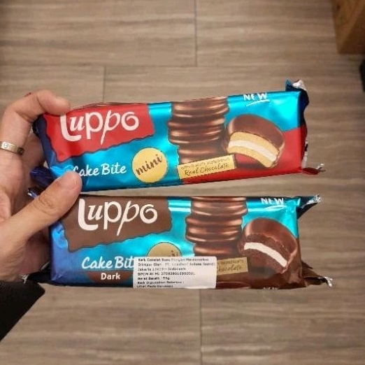 Jual Luppo cake bite mini coklat susu marshmallow MILK / DARK 55gr ...