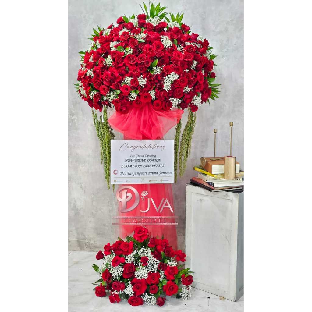 Jual Standing Fresh Flower/Standing Bunga Segar Murah Tema Red Free ...