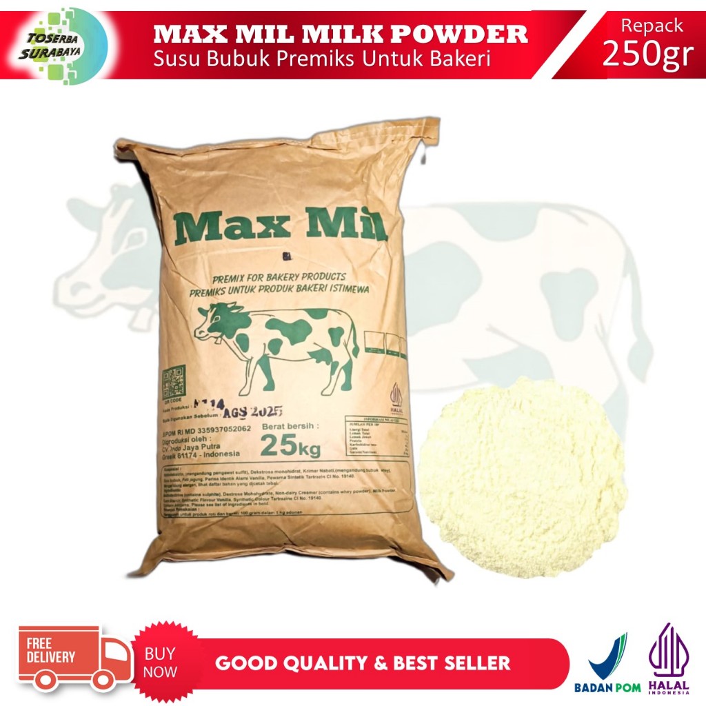 Jual SUSU BUBUK MAX MIL (250Gr) - Premix Milk Powder - TERSEDIA HARGA ...