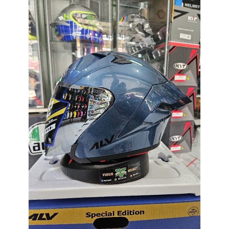 Jual ALV HELM ULTRON PRO SOLID DACK-TAIL HALL FACE IRIDIUM SILVER ...