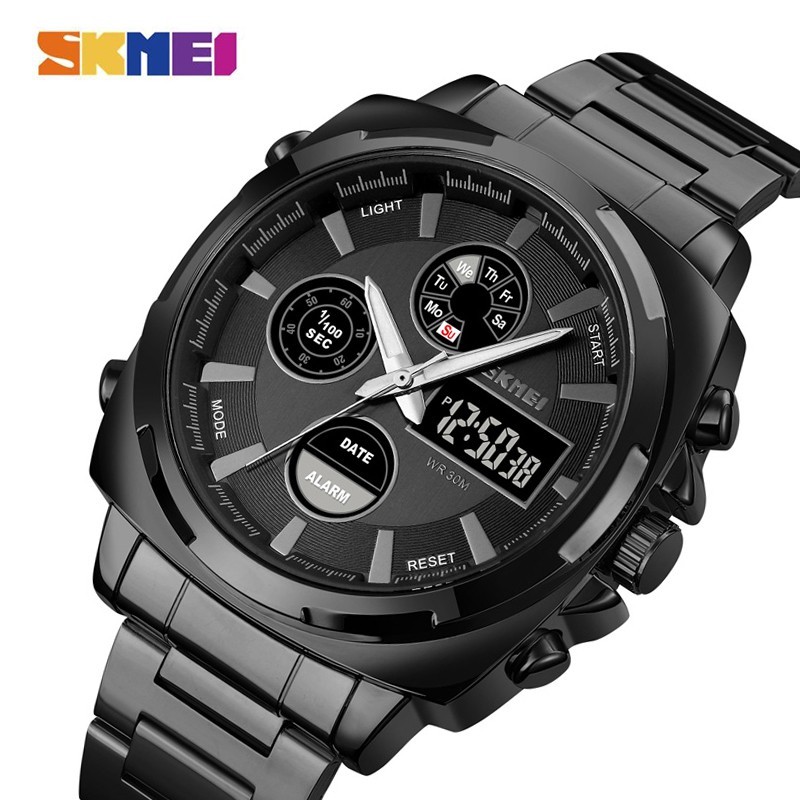 Jual Jam Tangan Pria SKMEI ANALOG DIGITAL - 1673 - Black Water Resis ...