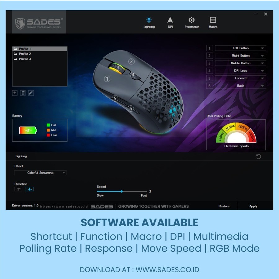 Jual Sades Raiden Pro S33 Mouse Gaming Wireless Modular Dual Mode | Shopee Indonesia
