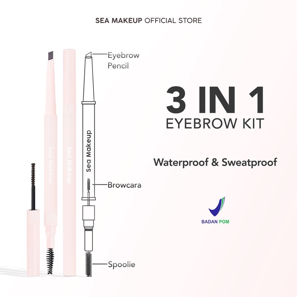 Jual Sea Makeup Browshop Eyebrow Trio Kit | Shopee Indonesia