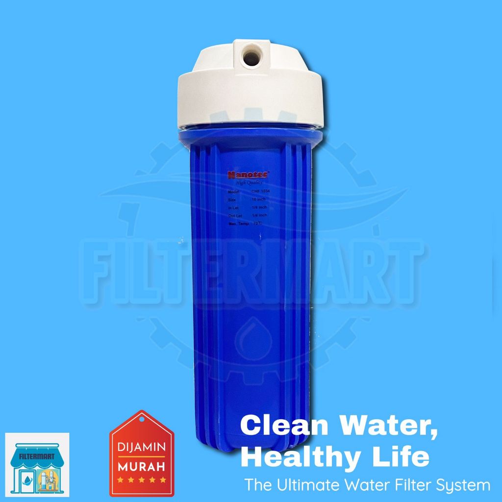 Jual HOUSING FILTER AIR BLUE BIRU 10”DRAT 1/4 / HOUSING NANOTEC NANO 10 ...