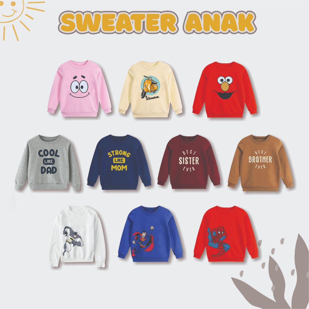 Jual Sweater anak laki laki switer perempuan distro motif superhero ...