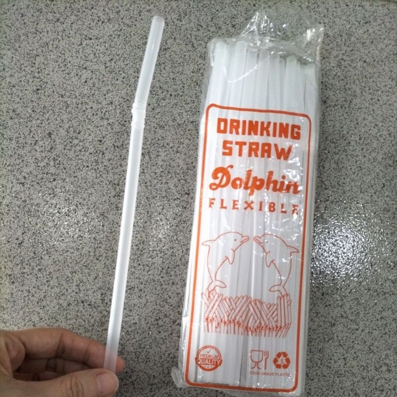 Jual SEDOTAN PLASTIK BENGKOK BENING DRINKING STRAW dolphin flexible | Shopee Indonesia
