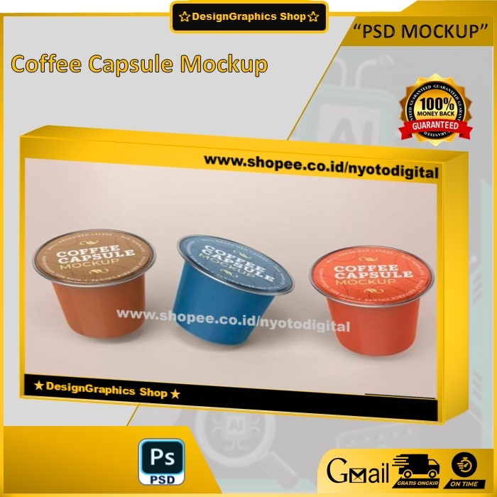 Jual Mockup Cup Kopi Format Photoshop PSD Coffee Capsule Mockup ...