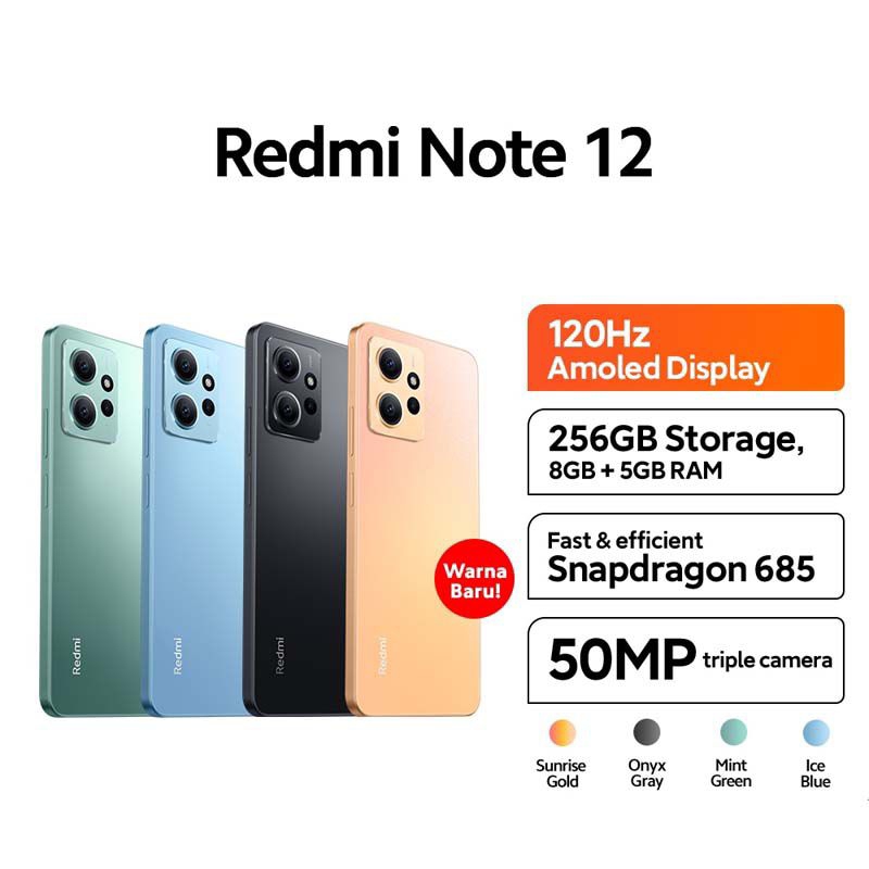 Jual Xiaomi Redmi Note 12 NFC 4/128GB AMOLED 120Hz 50MP Triple Kamera ...