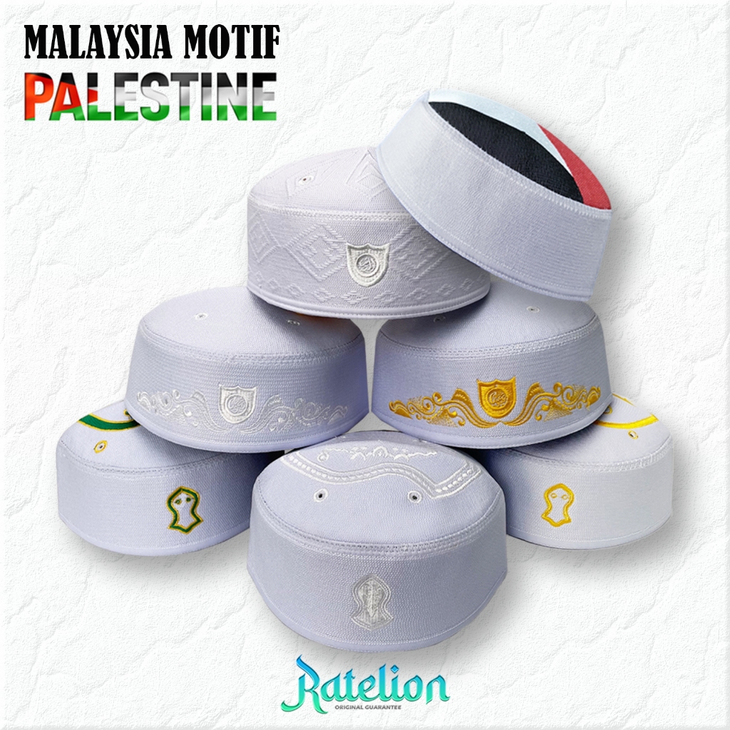 Jual Peci MALAYSIA Haji Pria Kopiah Malaisia Palestina Putih Hitam ...