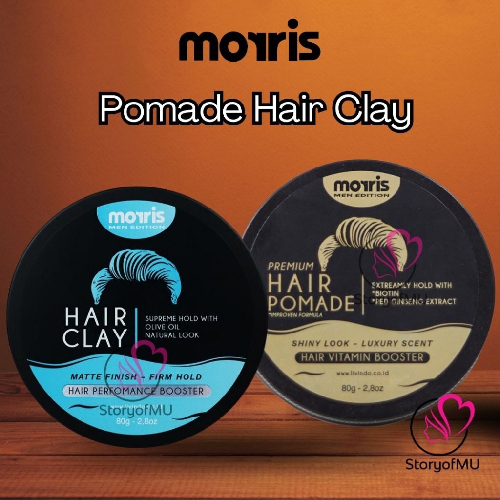 Jual MORRIS Pomade Premium Man Edition Hair Clay Supreme Hold With ...