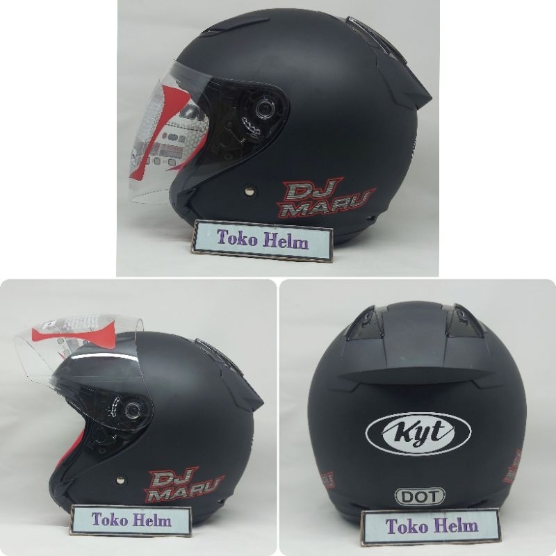 Jual Helm KYT Half face KYT DJ MARU Solid HITAM DOFF ORIGINAL KYT M/L/XL/XXL | Shopee Indonesia