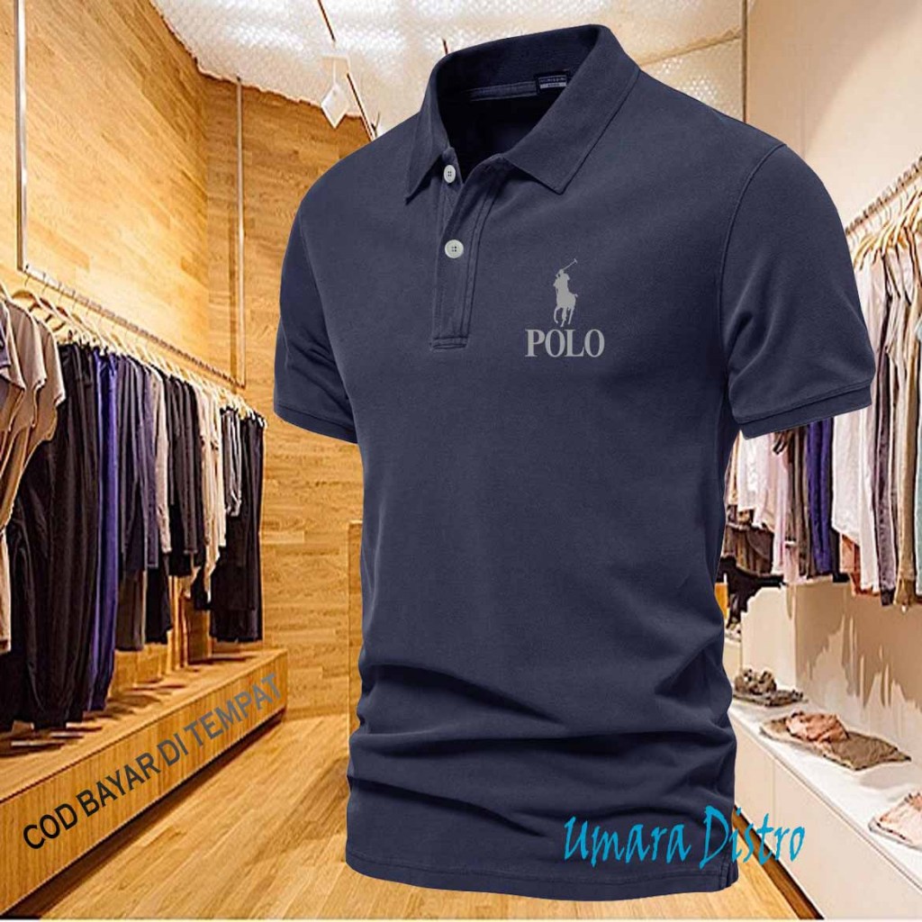 Jual NEW COD T-shrit POLO kerah Logo Polo Text Silver Kaos Kerah Dewasa Shirt / Kaos Wangki Pria ...