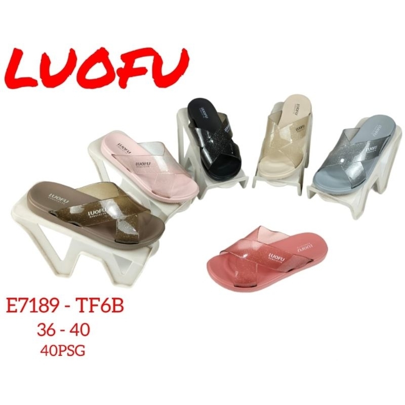 Jual LUOFU ORIGINAL 7189 TF6B SANDAL SELOP WANITA/SENDAL KOKOP CEWEK ...