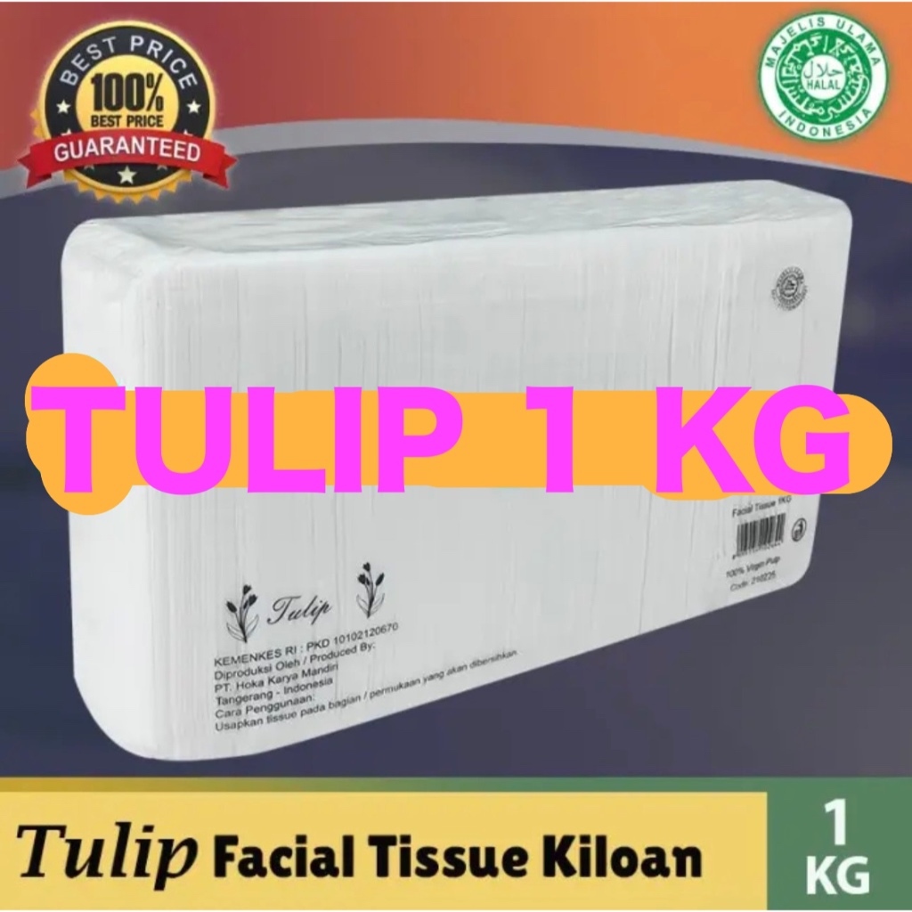 Jual TULIP - Facial Tissue Wajah 1000 gr / 1 KG (2 Ply) /Tisu Wajah ...