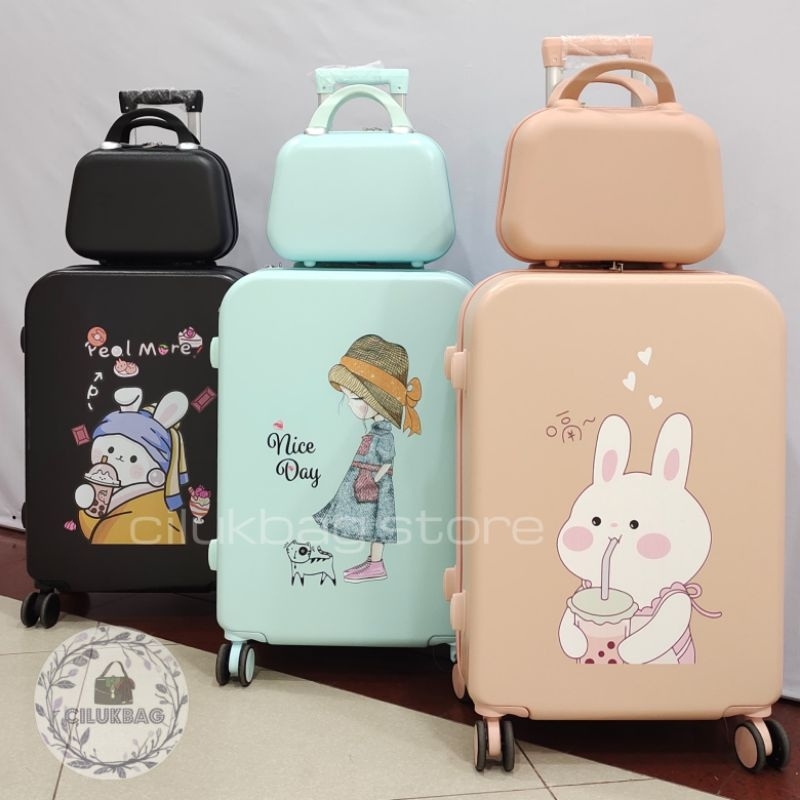 Jual Koper 3D Print Koper 24 inci 20 inci Set Beautycase | Shopee Indonesia