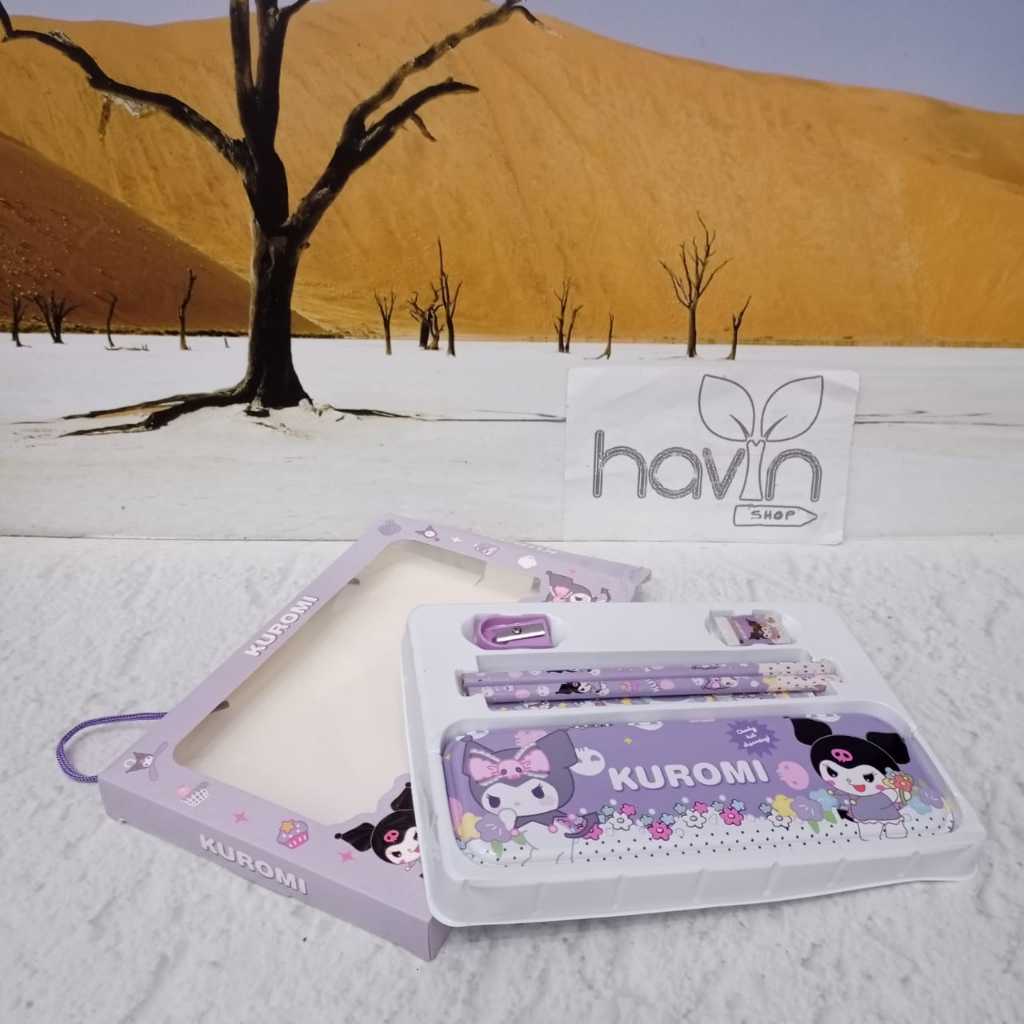 Jual paket ALAT TULIS 9522/STATIONERY SET/STUDY SET 107 SANRIO KUROMI ...