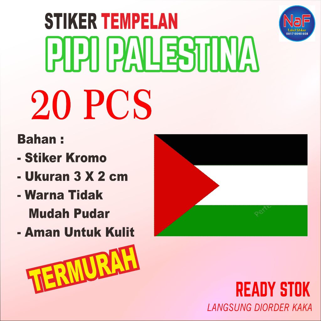 Jual Tempelan pipi palestina stiker pipi palestina sticker palestine ...