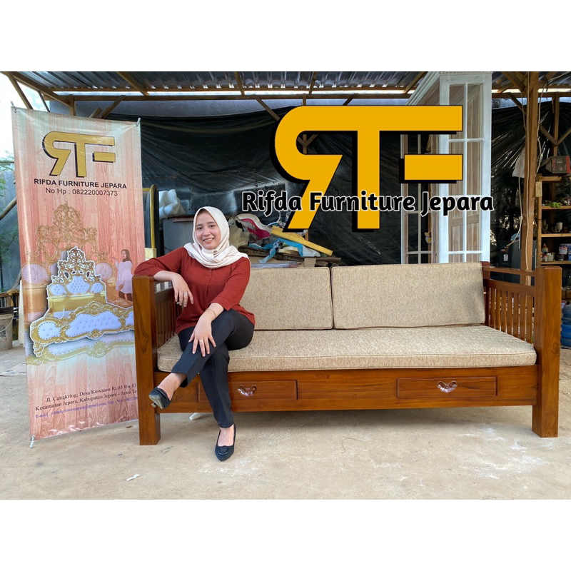 Jual REAL PICT !! Bangku Bale-bale Minimalis Jati Modern / bale-bale ...