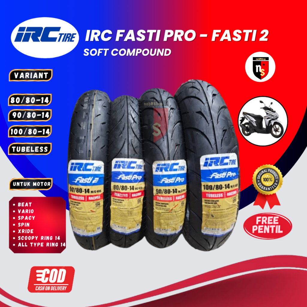 Jual Ban Motor Matic RACING COMPOUND // IRC FASTI PRO 90/80 Ring 14 ...