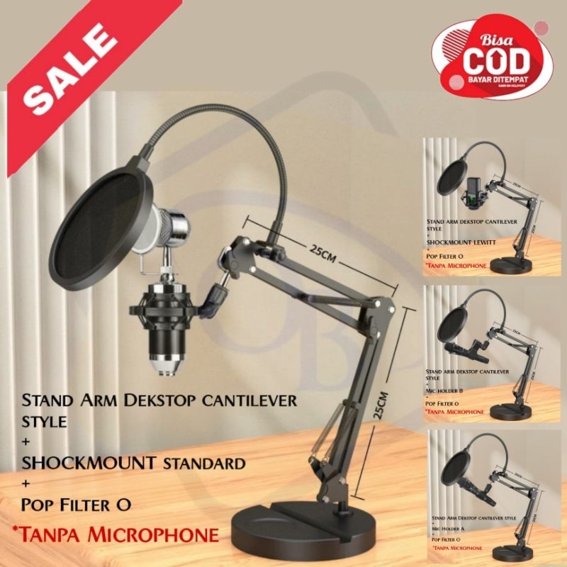 Jual Stand mic Bracket arm boom kantilever stand microphone meja ...