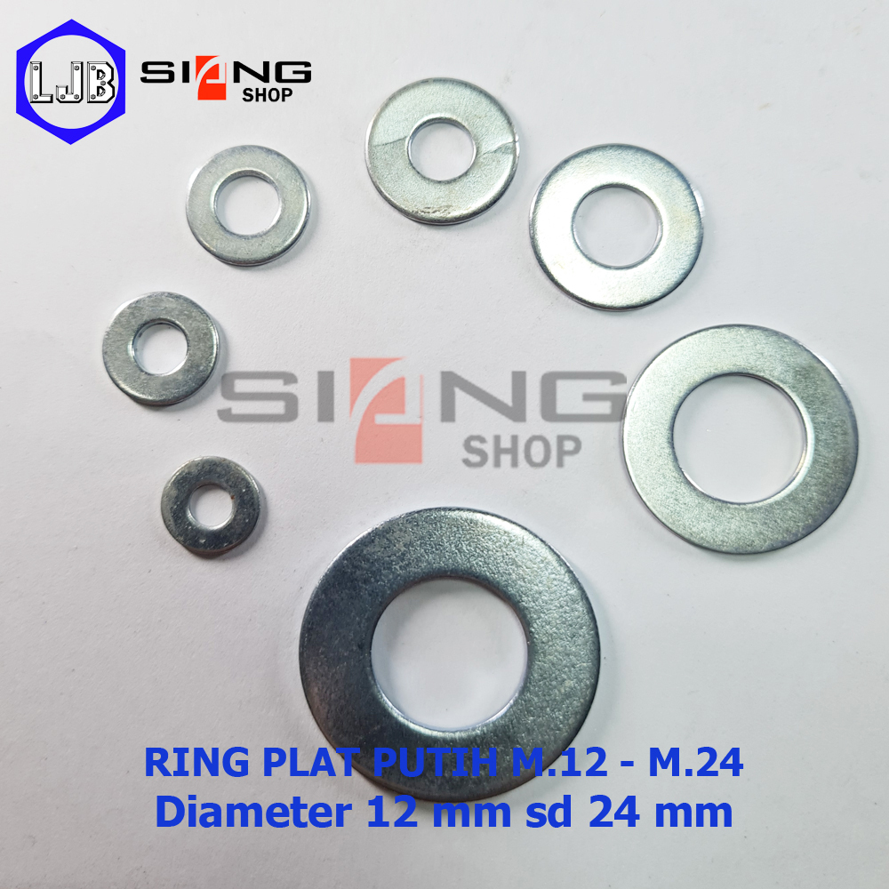 Jual Ring Plat Putih / Washer Plate Galvanis M12 sd M24 | Shopee Indonesia