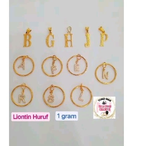Jual Liontin model Huruf Kadar 300/375 (6K/8K) | Shopee Indonesia