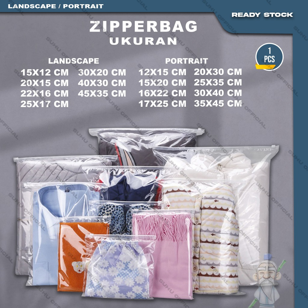 Jual Pouch Plastik Ziplock Baju ZIPPER BAG Transparan | Shopee Indonesia
