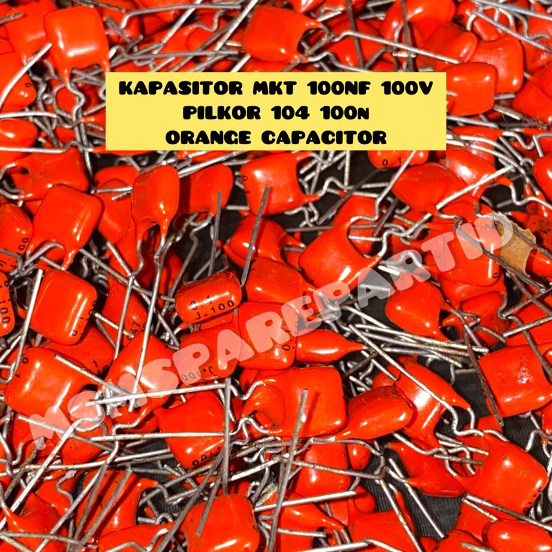 Jual KAPASITOR MKT 100NF 100V PILKOR 104 100n ORANGE CAPACITOR | Shopee Indonesia