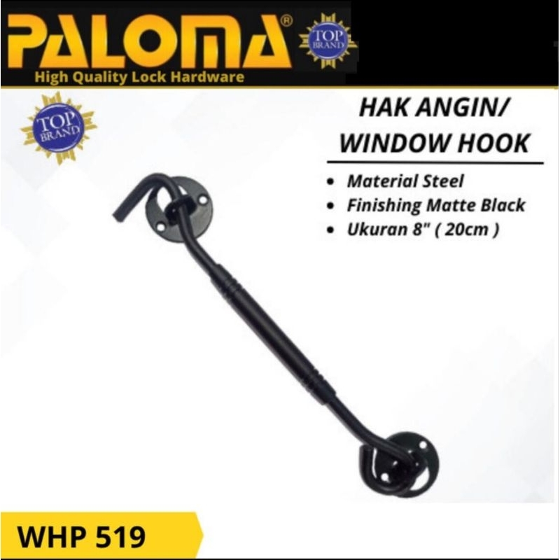 Jual Paloma windows hook kaitan jendela penahan jendela Whp 519 matte black | Shopee Indonesia