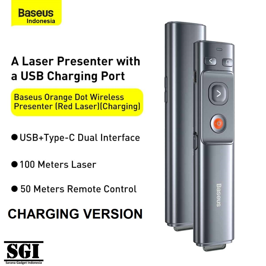 Jual Baseus Orange Dot Wireless Red Laser Pointer Charging Version ...