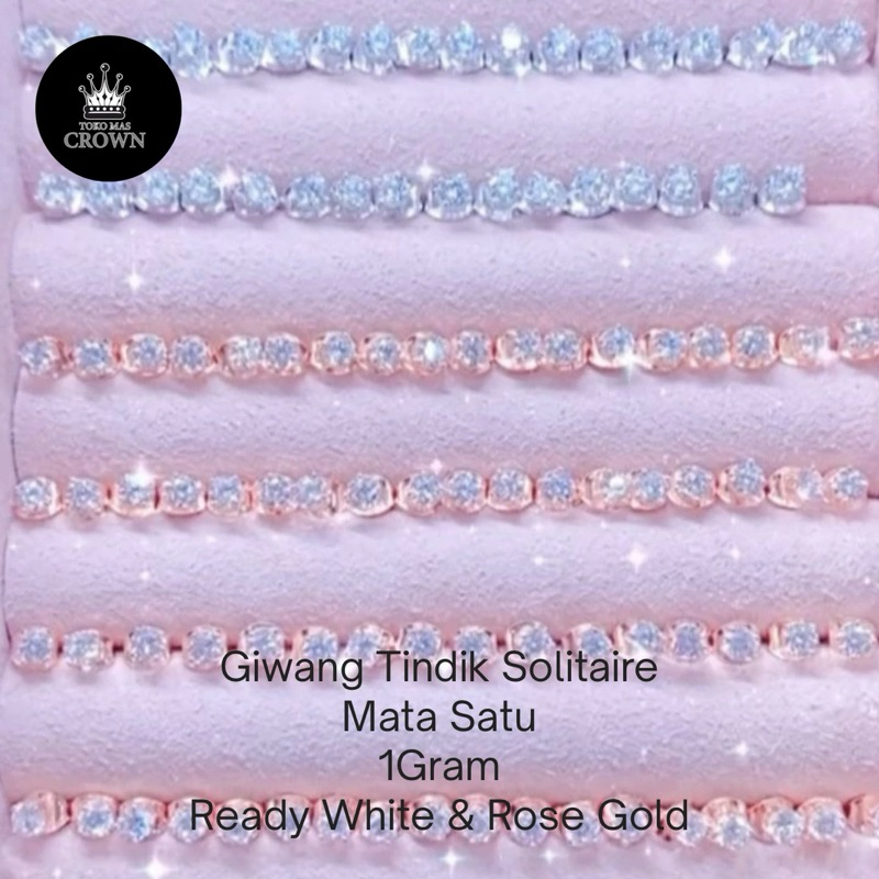 Jual GIWANG SOLITAIRE MATA SATU EMAS ASLI 17k 750 | Shopee Indonesia