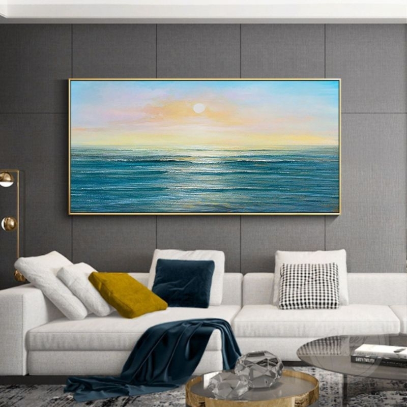 Jual LUKISAN SENJA DILAUT YANG INDAH (include frame, tinggal pajang ...