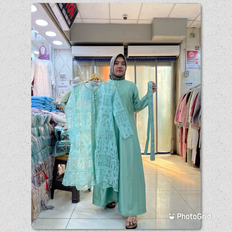 Jual Gamis pesta outer lepas pasang/SET gamis pesta mewah/gamis pesta ...